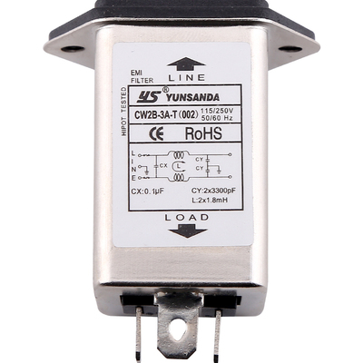 台湾YUNSANDA 电源滤波器CW2B-3A10A-T(002)双保险插座式单相220V