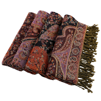 民族风羊毛佩斯利加厚保暖披肩