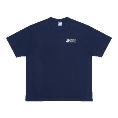 五条杠宽松圆领短袖T恤