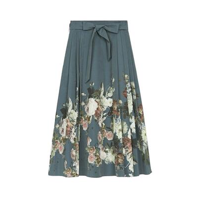 s.deer印花百褶新中式马面裙