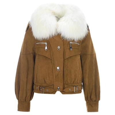 时髦感外套长袖鹅绒服