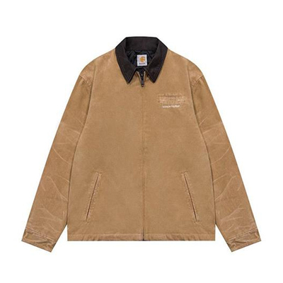 False perception水洗复古做旧Detroit牛皮领夹克外套保暖御寒