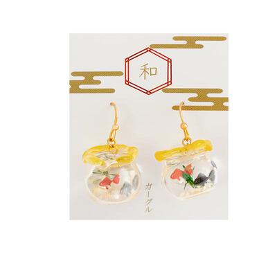 OSEWAYA少女可爱鱼缸金鱼耳环