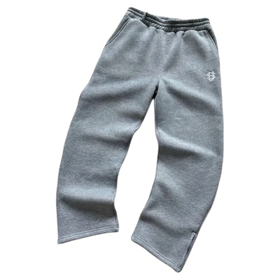 裤脚拉链运动松紧腰长裤