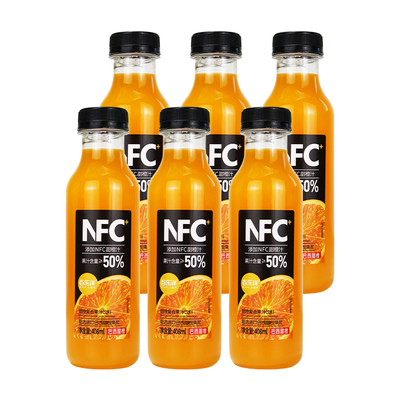 百乐洋NFC复合果汁饮料408ml*6瓶家庭饮品橙汁浓缩猕猴桃原浆橙子