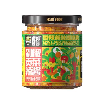 虎邦剁椒贡菜辣酱开盖即食200g