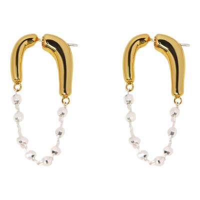 G/S午夜巴黎 小众设计撞色链条后挂耳环女长款高级感设计师耳环