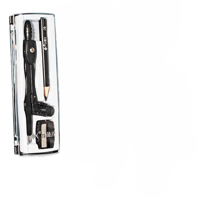 夹笔款圆规小学生六年级专用安全多功能尺规圆规尺子套装初中生高颜值替换笔芯2b铅芯黑科技绘图画图工具分规