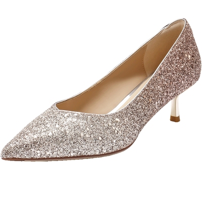 吉娜同款百丽新款细跟高跟婚鞋女新款秀禾不累脚浅口单鞋子3YKF5A