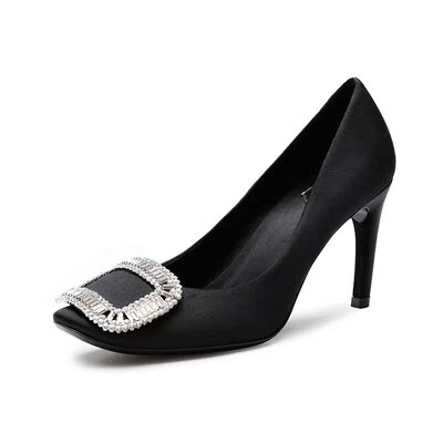 rv方扣单鞋王漫妮同款高跟鞋