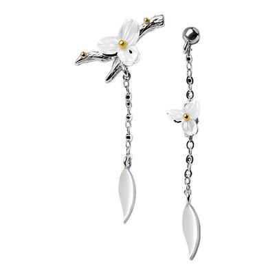 花芽生如夏花纯s925银耳钉女2025新款古风小清新长款耳坠耳环礼物