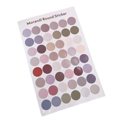 莫兰迪色圆点小熊不干胶装饰贴纸