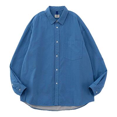 COMMON SCENTS撞色里布全棉酵素水洗做旧宽松长袖衬衫夹克外套