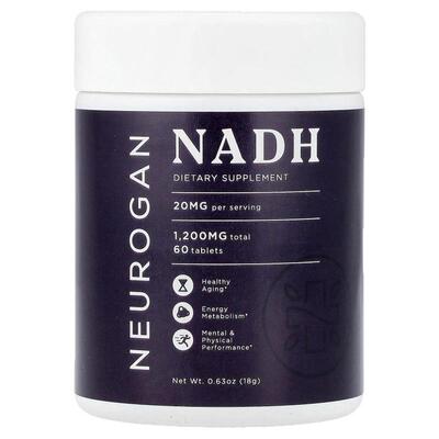Neurogan Health,NADH，20 毫克，60 片，0.63 盎司（18 克）