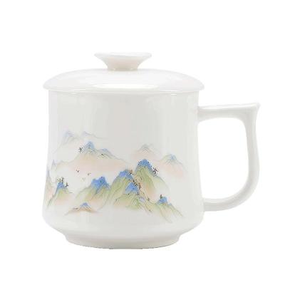 羊脂玉瓷茶杯马克杯陶瓷水杯