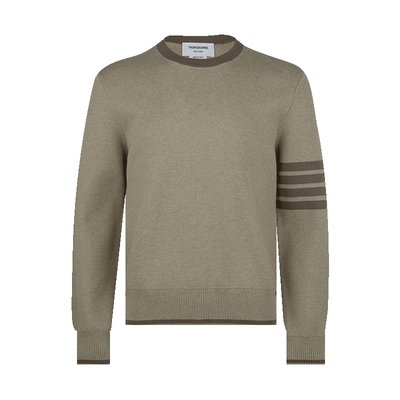 ThomBrowne条纹圆领长袖针织衫