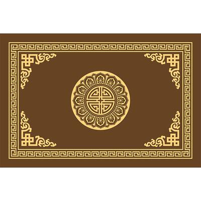 新中式入户门地垫土黄色地毯防滑