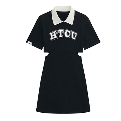 HTCU夏季辣妹风镂空连衣裙