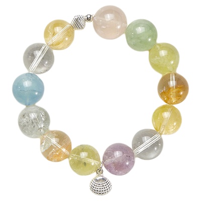 zeroline海蓝宝白水晶多宝手链女