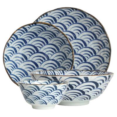 日本进口美浓烧青海波陶瓷餐具