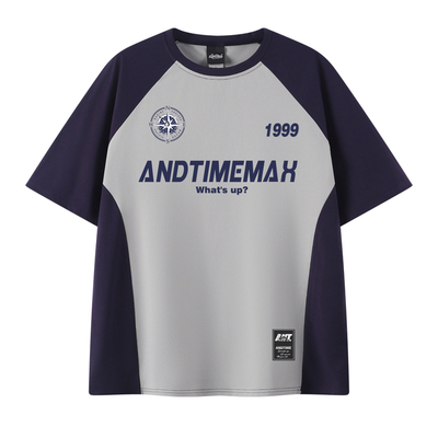 andtime美式凉感拼接短袖