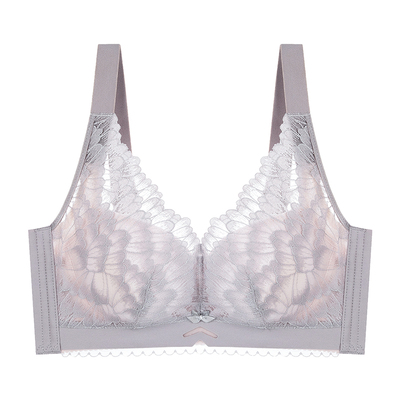内衣女薄款大胸显小收副乳防下垂