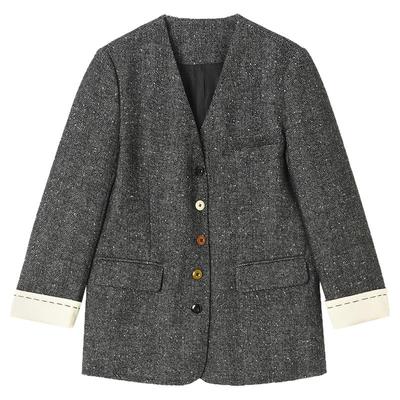 中长款上衣单排扣外套