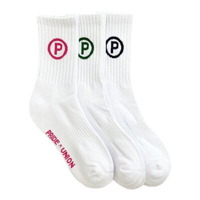 PRIDEUNION中性撞色LOGO运动袜