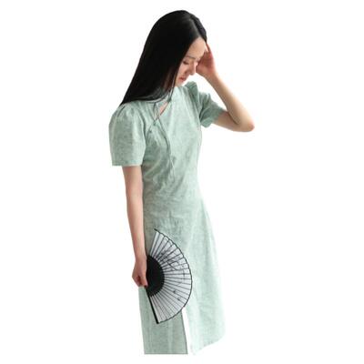 布懂时光自主打版服装纸样1:1图纸打版BD-042前开叉旗袍纸样