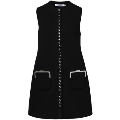 CALVINLUO 空气层口金装饰连衣裙 24新品 黑/灰