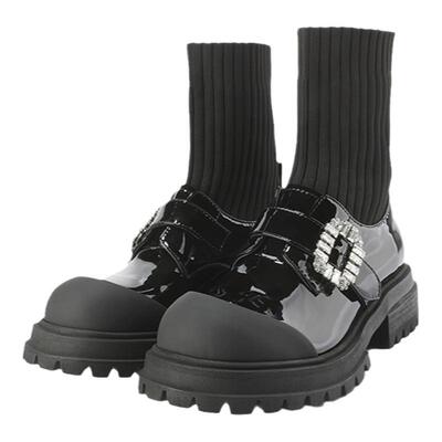 Morrell Maxie黑色厚底短靴女春季学院风增高休闲靴｜MW241064BK