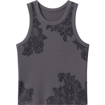 播商场同款圆领印花背心女春秋新品修身气质上衣BDS1DD1597