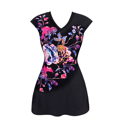 蔓芭莎聚拢保守裙式胖女士游泳衣