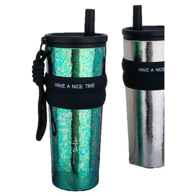 钛途TiTo纯钛吸管杯710ml大容量便携饮料咖啡泡茶水杯女士礼物