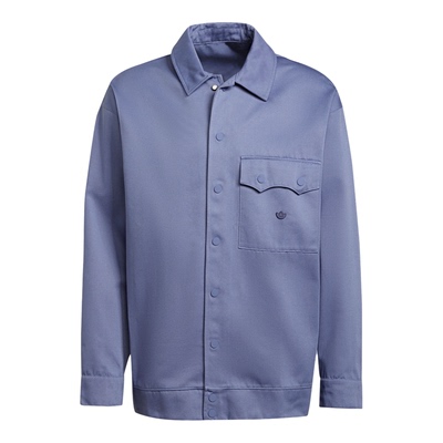 阿迪达斯三叶草宽松翻领衬衫外套