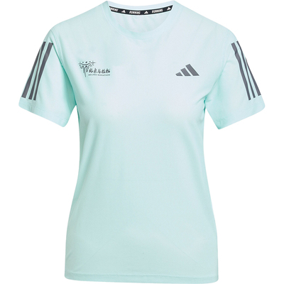 阿迪达斯女士透气跑步运动短袖