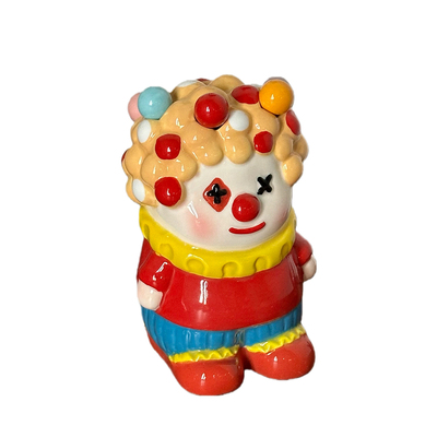 马戏团小丑果叉罐创意陶瓷摆件品