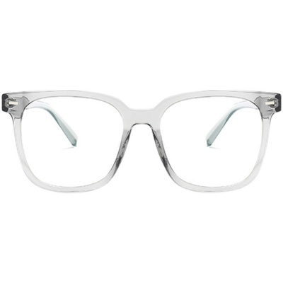 黑色方形红日复古大框透明眼镜