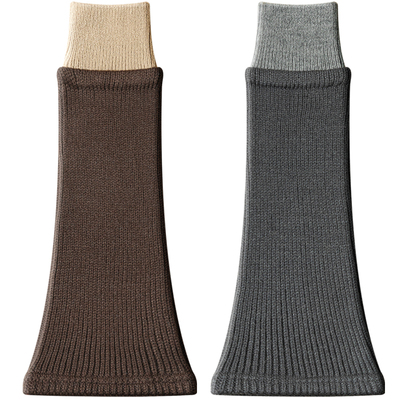 羊毛秋冬灰色袜套护腿显瘦堆堆