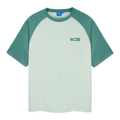ics插肩袖字母印花短袖T恤