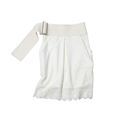 25春夏皮质腰带拼接半裙设计师