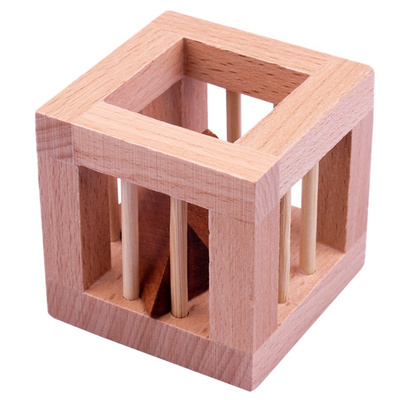 异志解密孔明锁笼三角塔钻实木质