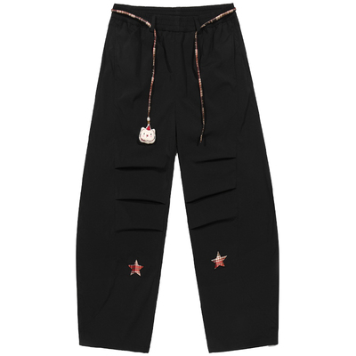 GUUKA猫咪抽绳廓形弯刀裤