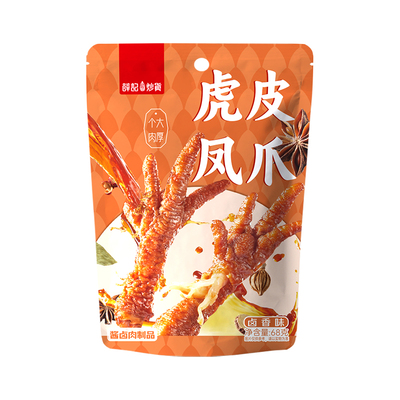 【88元任选12件】薛记炒货  虎皮凤爪68g/袋香辣卤香味凤爪熟食