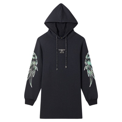 【流光镜影】BOYLONDON春季女士连衣裙休闲连帽长袖卫衣裙W17907