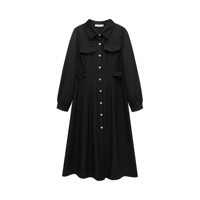 大码胖mm打底外穿长袖a字连衣裙