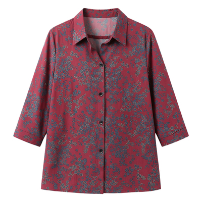 春夏大码200斤妈妈衬衫