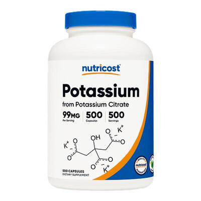 nutricost补钾柠檬酸钾500粒