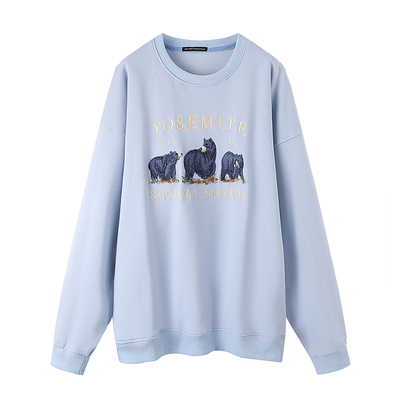 BM三只小熊刺绣圆通卫衣