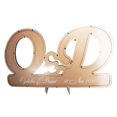 结婚名字英文字母简写公司LOGO商标缩写定制造型签到板创意签字本